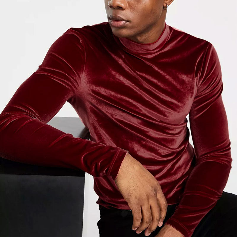 Velour Roll Neck T-shirt – AULEMEN